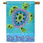 Turtle by the Sea House Flag | Summer Flags | House Flags