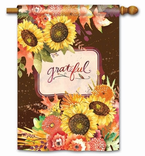 Grateful Bouquet House Flag | ThanksgivingFlags | House Flags
