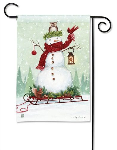 Woodland Friends Garden Flag | Christmas Flags | Snowman Flags