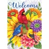 Birds & Flowers Flag | Welcome Flags | Spring Flags | Bird Flags