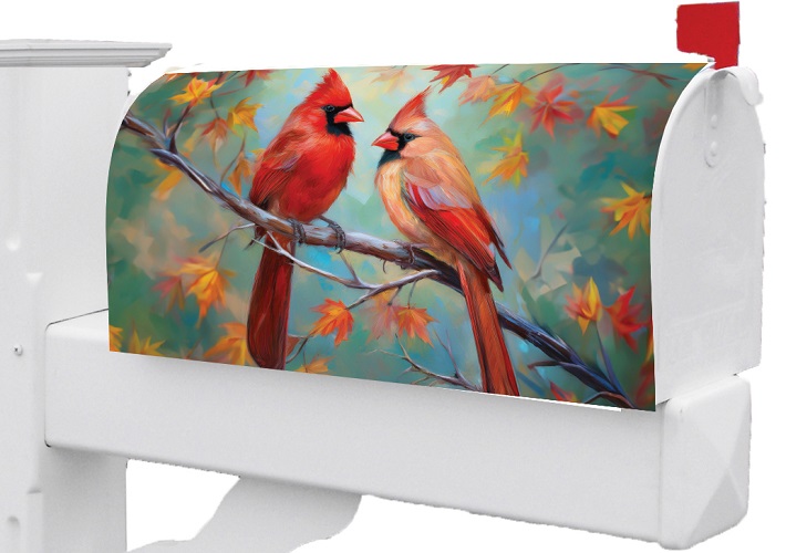 Cardinal Couple Mailbox Cover | Mailbox Cover | MailWraps