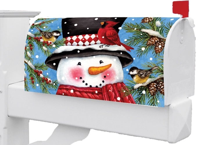 Snowman & Birds Mailbox Cover | Mailbox Covers | MailWraps